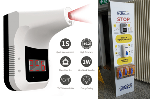 Temperature Screening Station - Including Automatic Infrared Non Conta ...